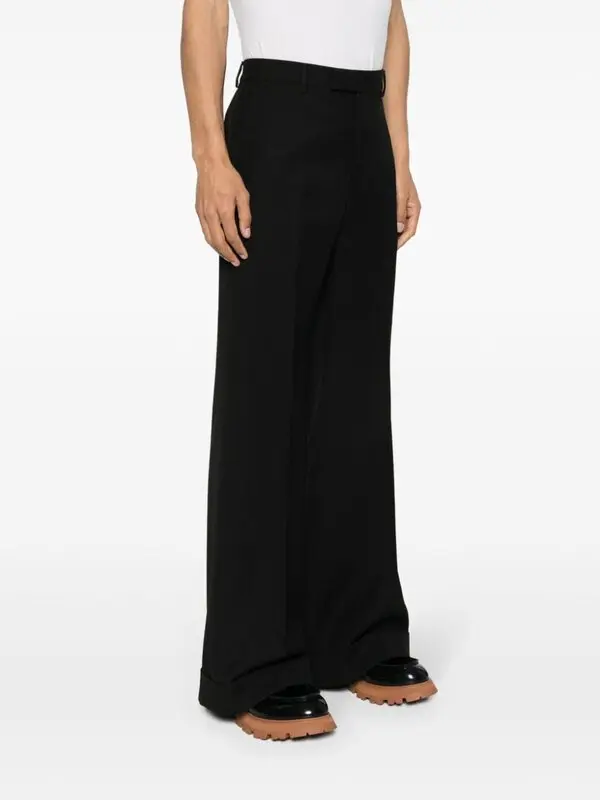 Gucci Wool Wide-leg Trousers - Black