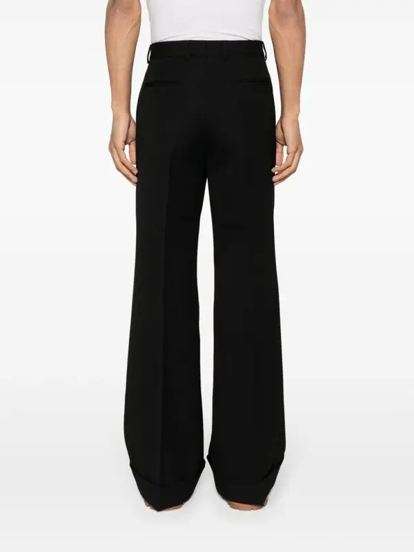 Gucci Wool Wide-leg Trousers - Black