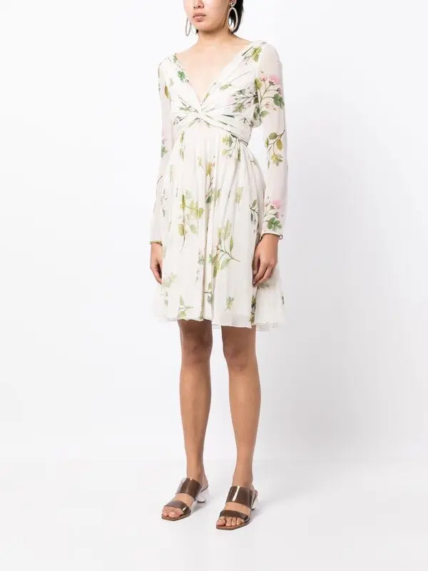 Giambattista Valli Gathered Floral-print Silk Dress