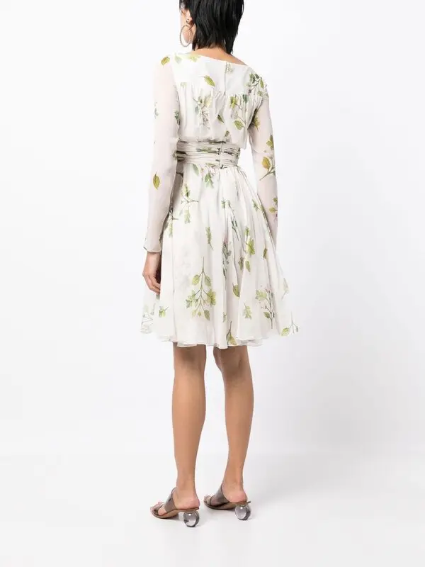Giambattista Valli Gathered Floral-print Silk Dress