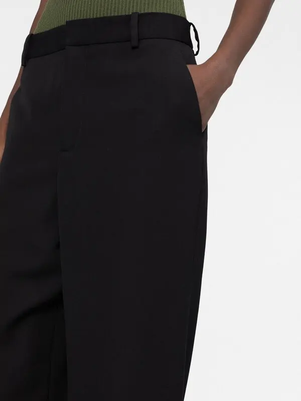 Balmain Mid-rise Wide-leg Trousers - Black