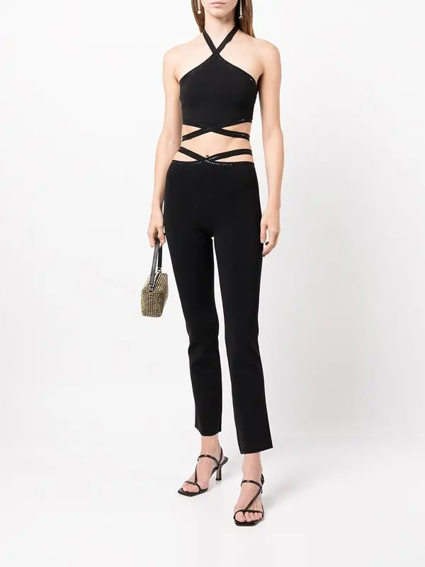 Alexander Wang Criss-cross Logo-trim Leggings