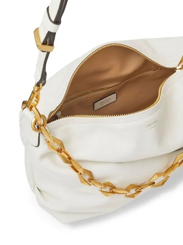 JIMMY CHOO Diamond Soft Hobo Bag - White