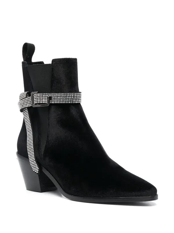 Zadig&Voltaire Crystal-embellished Velvet Boots