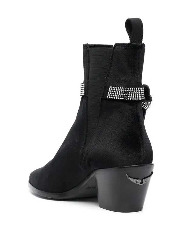 Zadig&Voltaire Crystal-embellished Velvet Boots