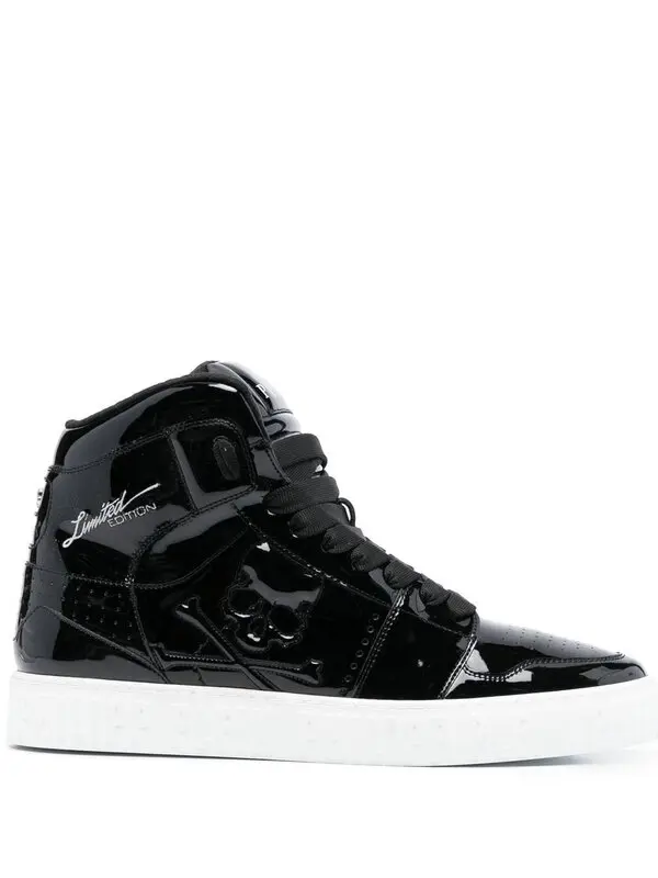 Philipp Plein Super Street Skull Bones Hi-top Sneakers - Black