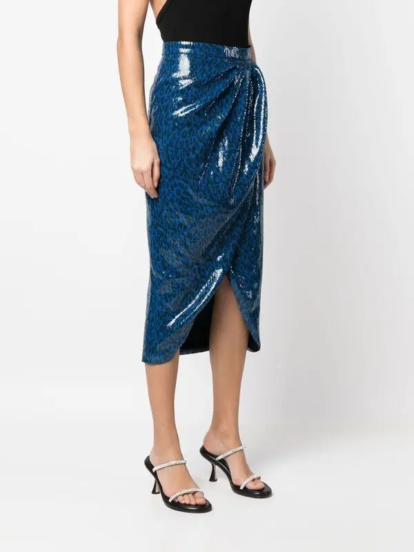 Zadig&Voltaire Jamelia Leopard-print Sequin Midi Skirt