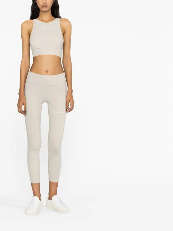 Palm Angels Logo-print Cropped Leggings
