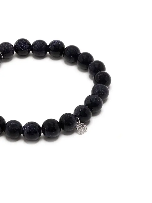 SYDNEY EVAN 14kt White Gold Goldstone Beaded Bracelet