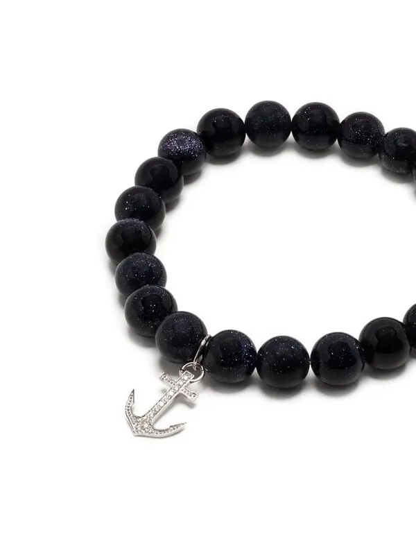SYDNEY EVAN 14kt White Gold Goldstone Beaded Bracelet