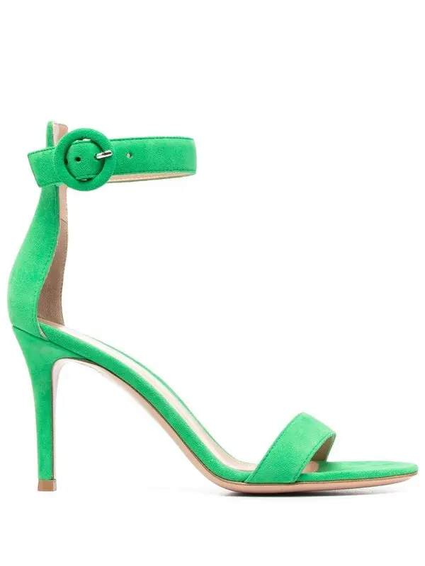 GIANVITO ROSSI Portofino 85mm Suede Sandals - Green