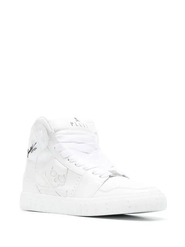 Philipp Plein Super Street Skull Bones Hi-top Sneakers - White