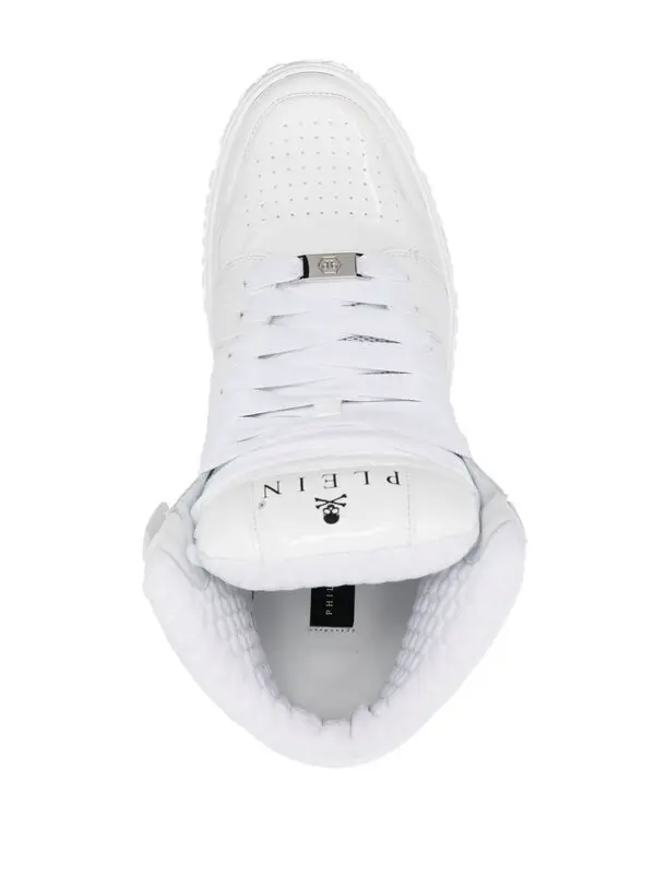 Philipp Plein Super Street Skull Bones Hi-top Sneakers - White
