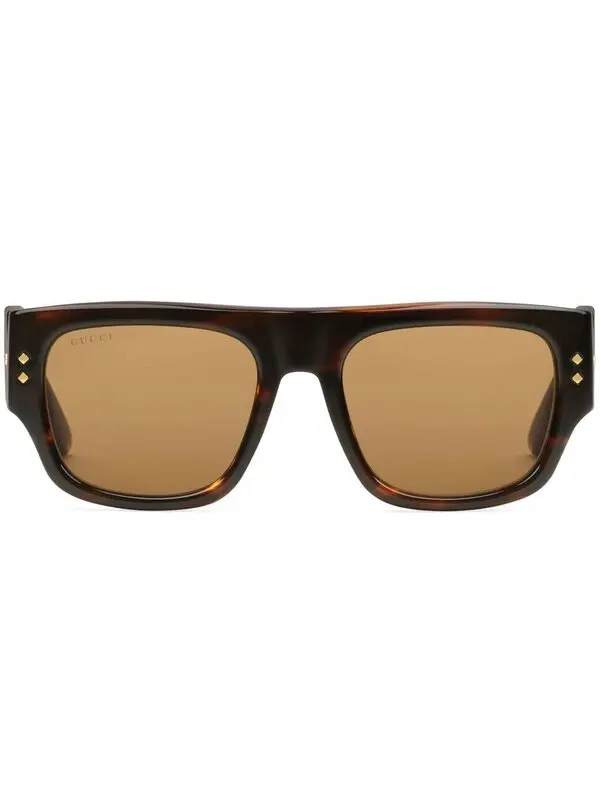 Gucci Rectangle-frame Sunglasses - Brown