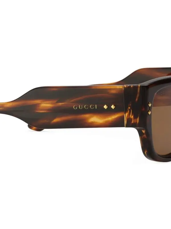 Gucci Rectangle-frame Sunglasses - Brown