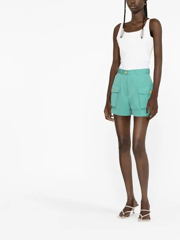 Balmain High-waisted Flap-pocket Shorts