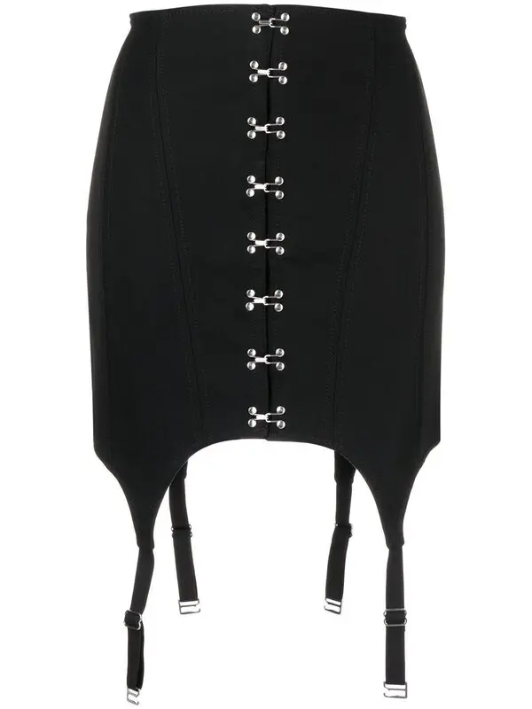 DION LEE Corset Garter Skirt - Black