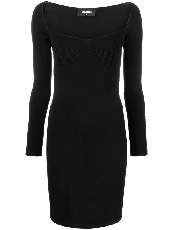 Dsquared2 Long-sleeved Mini Dress - Black