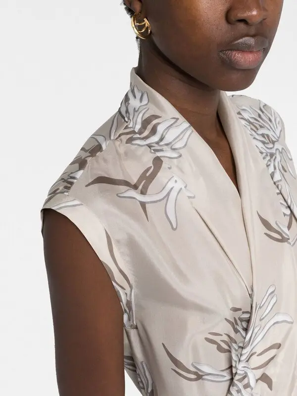 Brunello Cucinelli Abstract-print Silk Blouse