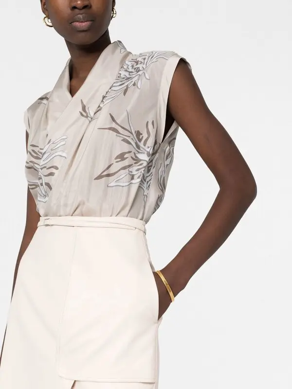 Brunello Cucinelli Abstract-print Silk Blouse