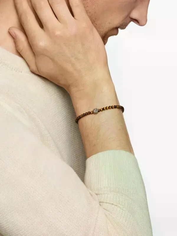 David Yurman Sterling Tiger Eye Skull Bracelet