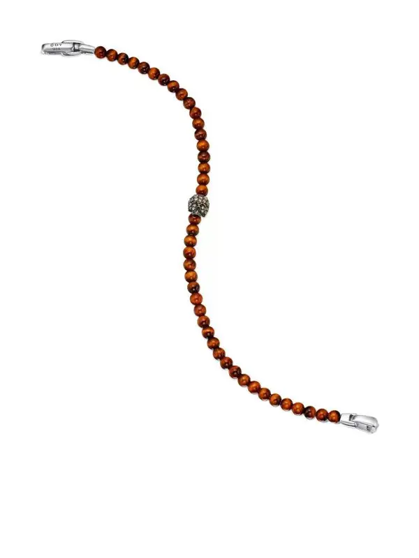 David Yurman Sterling Tiger Eye Skull Bracelet