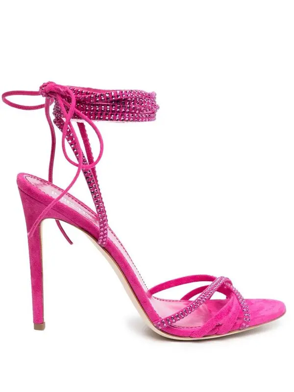 Paris Texas Holly Nicole 105mm Lace-up Sandals - Pink