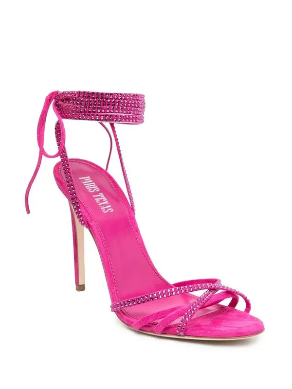 Paris Texas Holly Nicole 105mm Lace-up Sandals - Pink