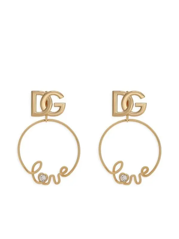 Dolce & Gabbana Dg-logo Clip-on Hoop Earrings - Gold