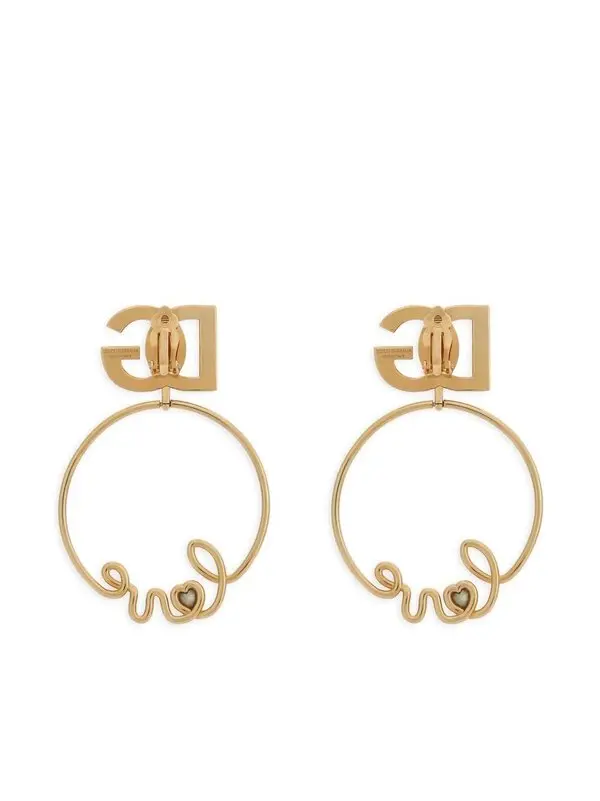 Dolce & Gabbana Dg-logo Clip-on Hoop Earrings