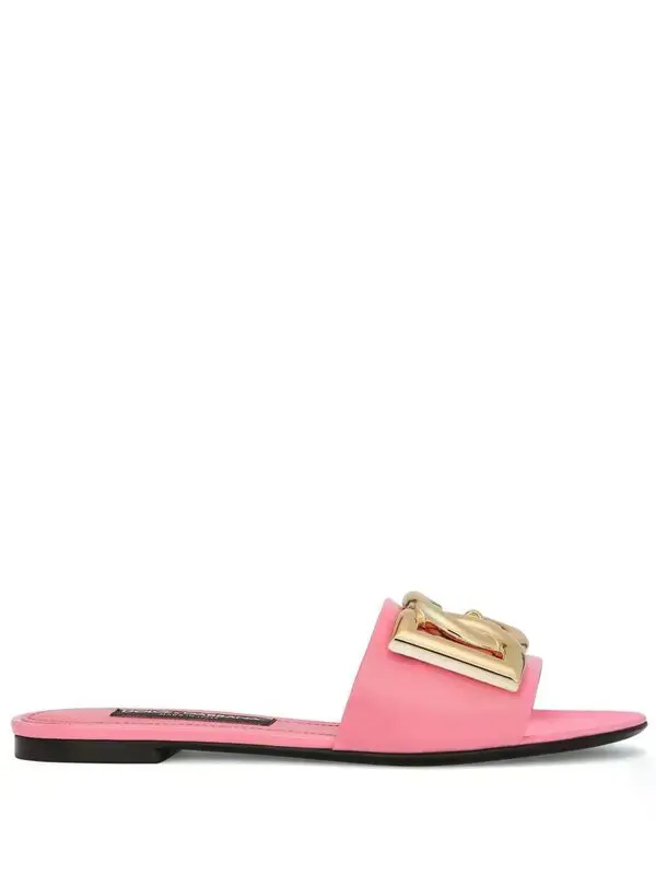 Dolce & Gabbana Dg Logo Patent Leather Sandals