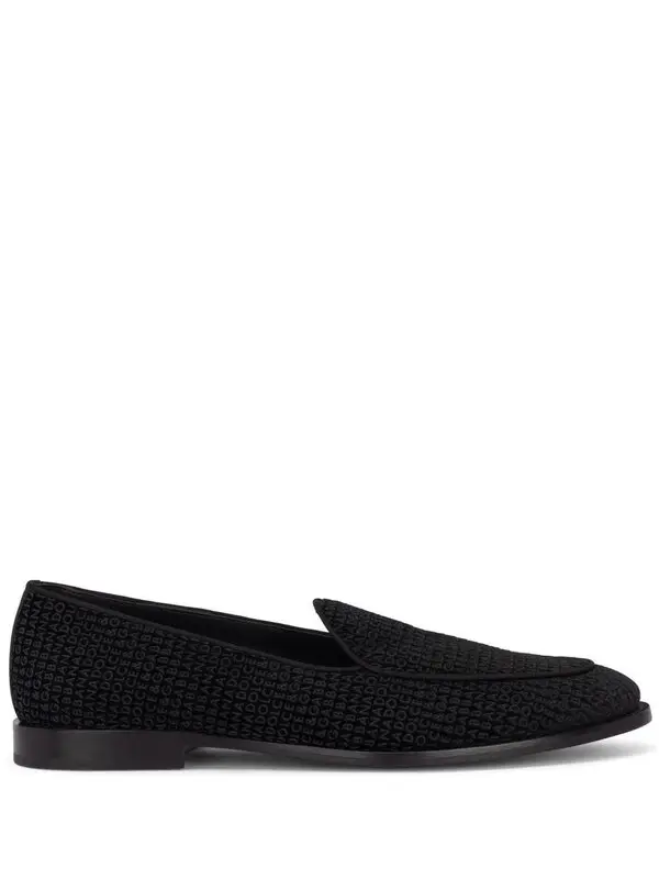 Dolce & Gabbana Velvet Slippers - Black