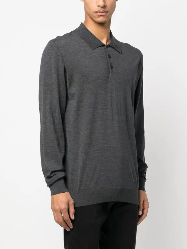 GOLDEN GOOSE Logo-patch Wool Polo Shirt