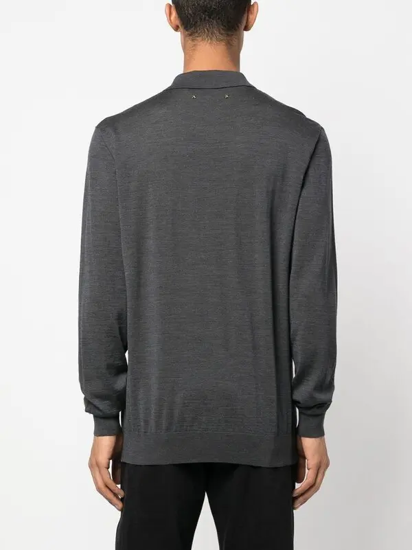 GOLDEN GOOSE Logo-patch Wool Polo Shirt