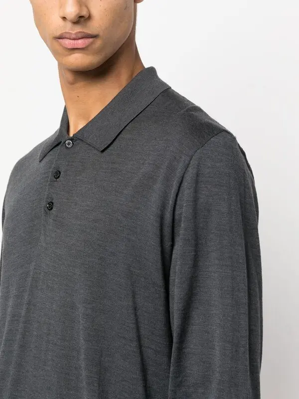 GOLDEN GOOSE Logo-patch Wool Polo Shirt