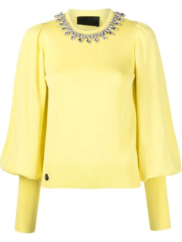 Philipp Plein Rhinestone-embellished Jumper - Yellow