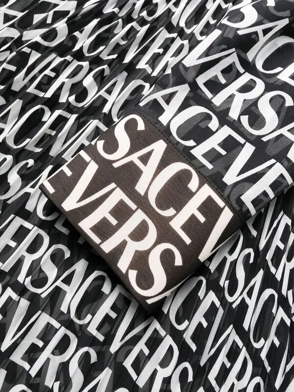 Versace Logo-print Silk Shirt Dress