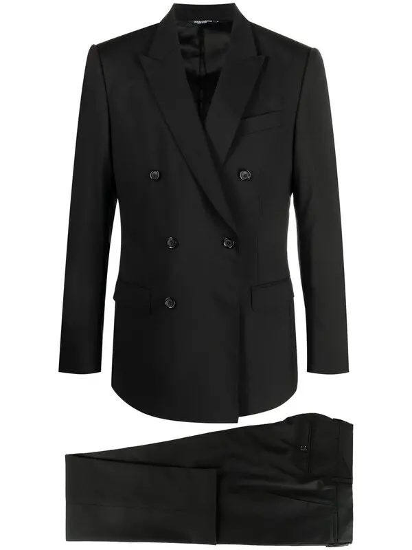 Dolce & Gabbana Martini-fit Double-breasted Suit - Black