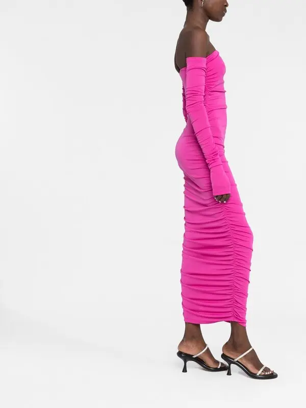 Andamane Off-shoulder Ruched Maxi Dress