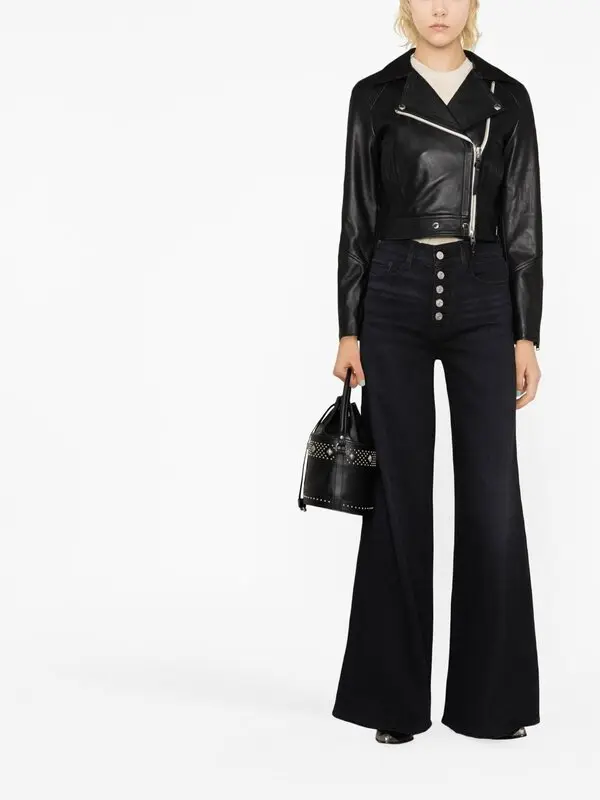 SHOREDITCH SKI CLUB Vyner Cropped Biker Jacket