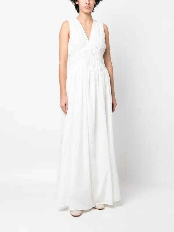 Brunello Cucinelli Sleeveless Gown With Ruched Detailing