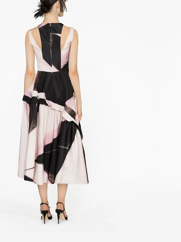 Alexander McQueen Ruched-detail V-neck Dress