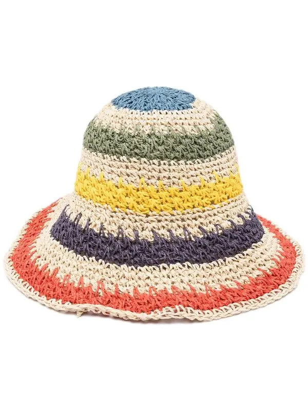 Ruslan Baginskiy Striped Knitted Bucket Hat - Neutrals