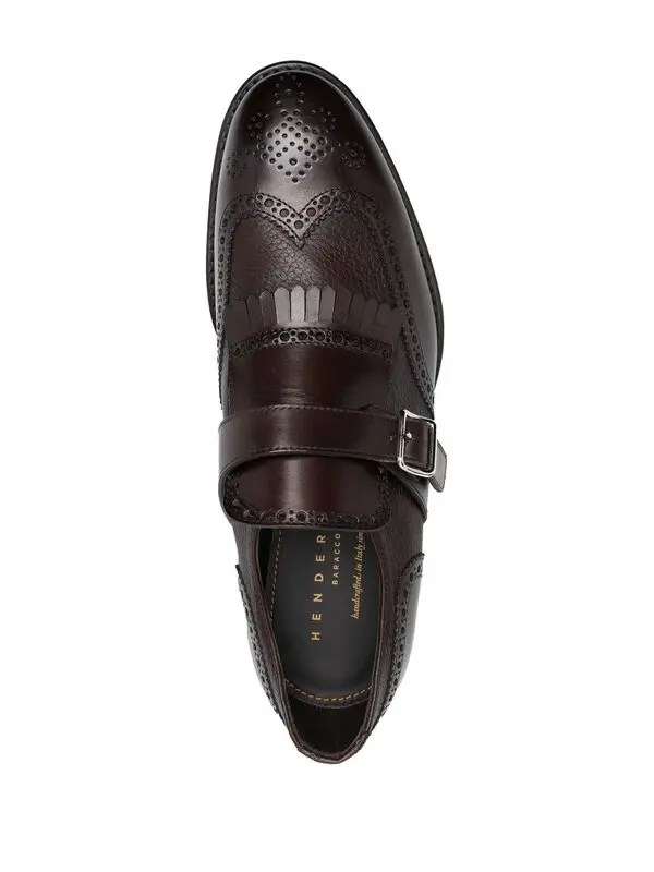HENDERSON BARACCO Perforated Buckled Monk Shoes