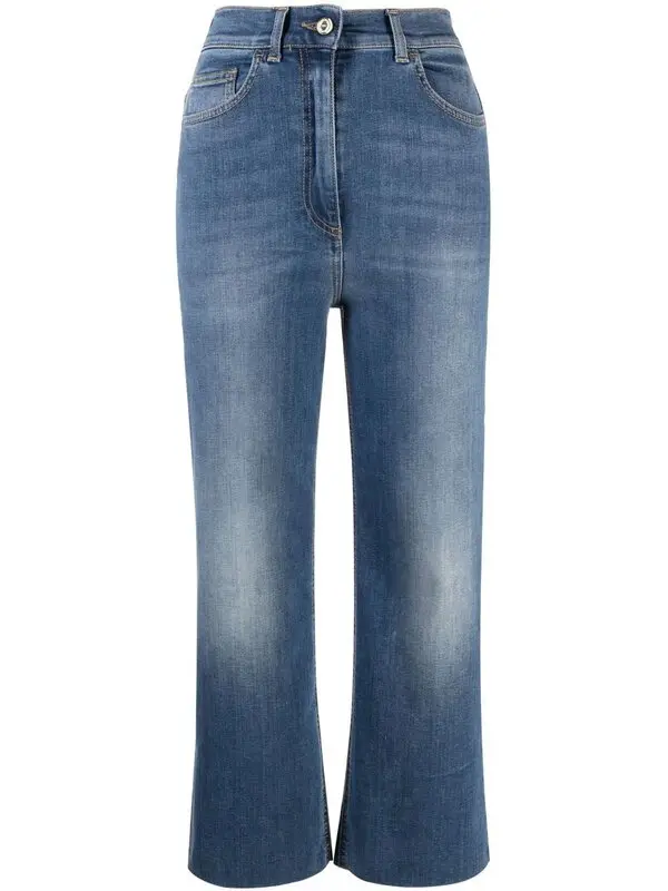 Elisabetta Franchi Cropped High-waisted Jeans