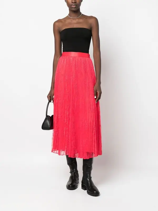 TWINSET Lace-trim Pleated Skirt