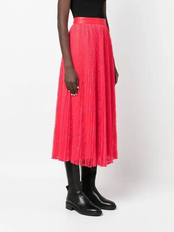TWINSET Lace-trim Pleated Skirt