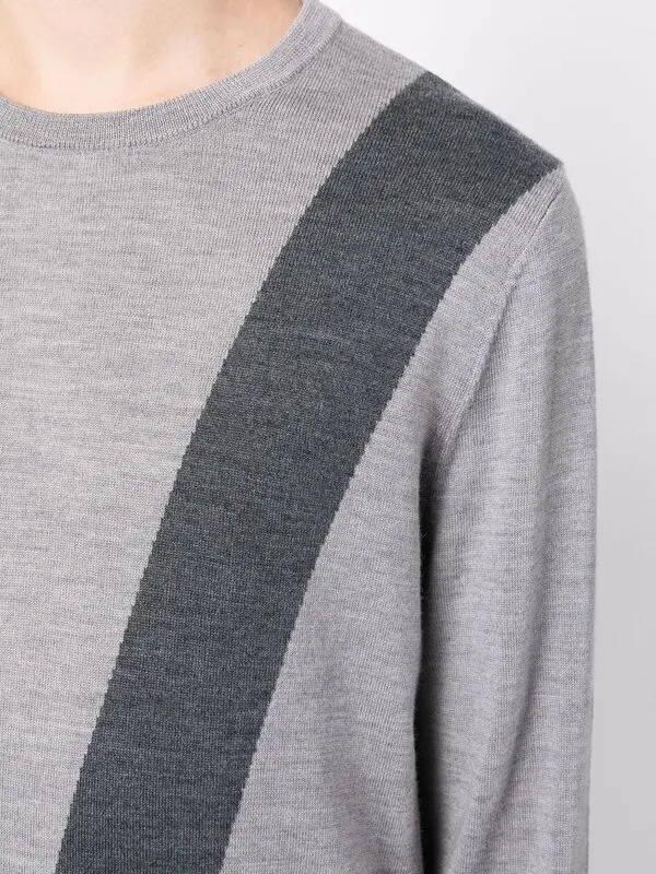 PORTS V Intarsia-knit Logo Crew-neck Jumper