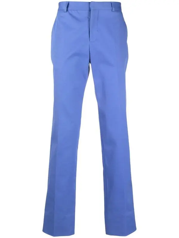 Moschino Tailored Trousers With Embroidered Logo - Blue