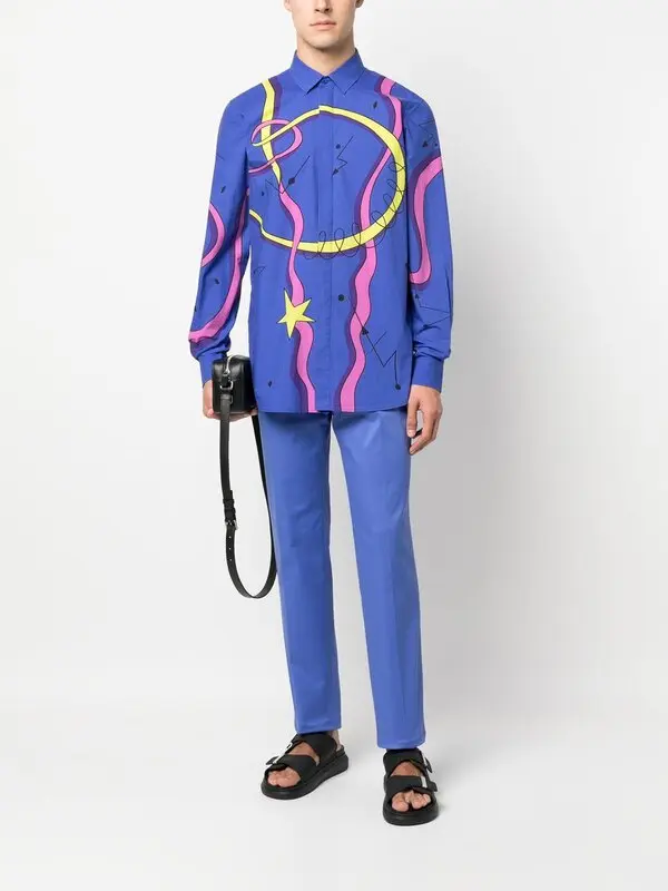 Moschino Tailored Trousers With Embroidered Logo